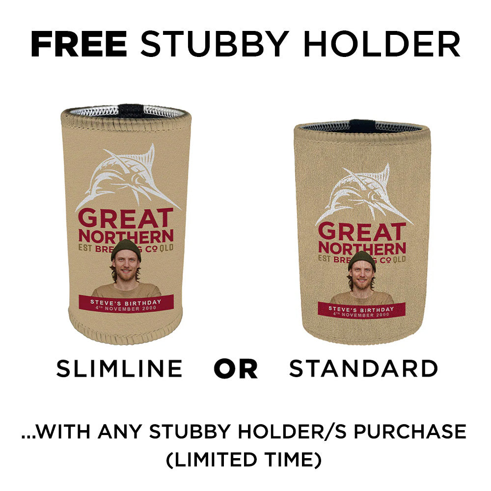 GREAT NORTHERN ORIGINAL Personalised Stubby Holders with PICTURE and/o ...