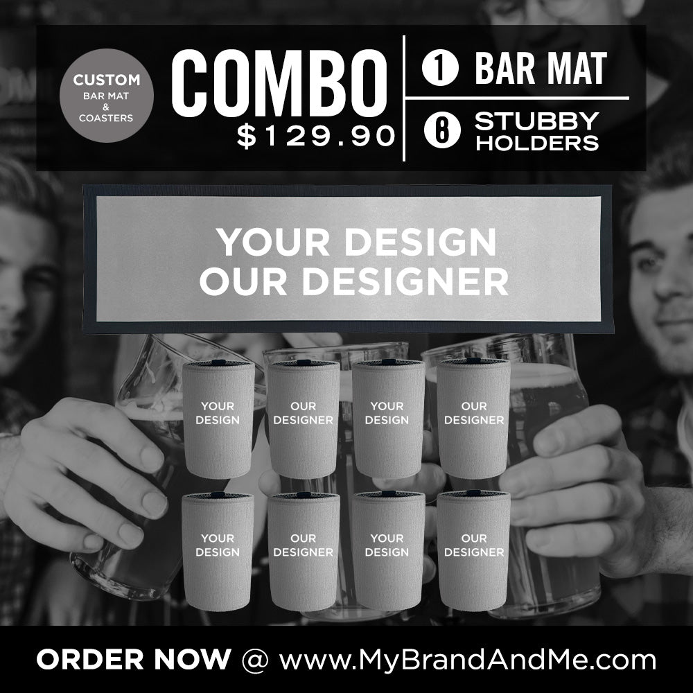 Custom Bar Mat plus 8 x Coolers Combo – My Brand And Me