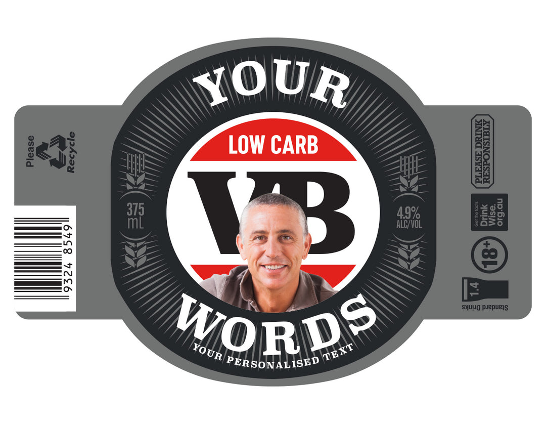 VICTORIA BITTER 24 x 375ml Stubby labels with PICTURE AND/OR TEXT (bee ...