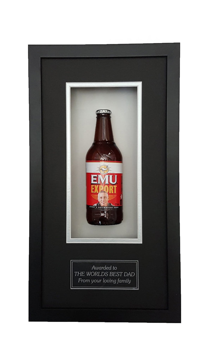 EMU EXPORT Framed Beer Bottle (44cm x 24cm) (beer not included) – My ...