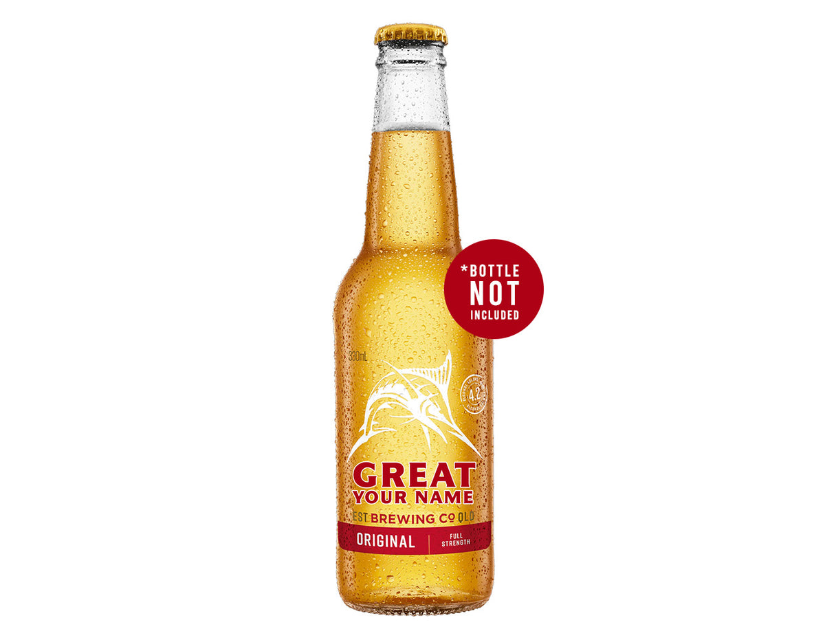 GREAT NORTHERN ORIGINAL 6 x 330ml NAME CHANGE only Stubby label (beer ...