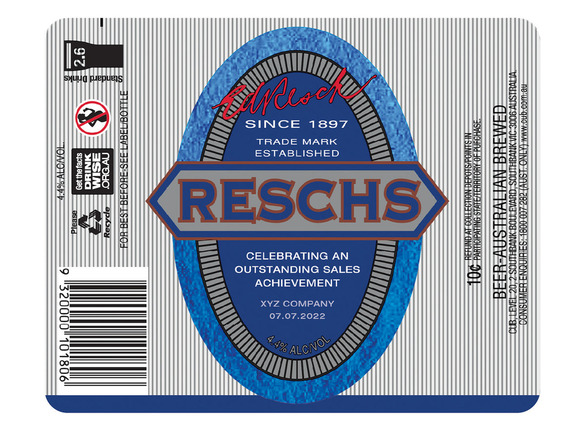 RESCHS 6 x 750ml Longneck labels with PICTURE AND/OR TEXT (beer not in ...